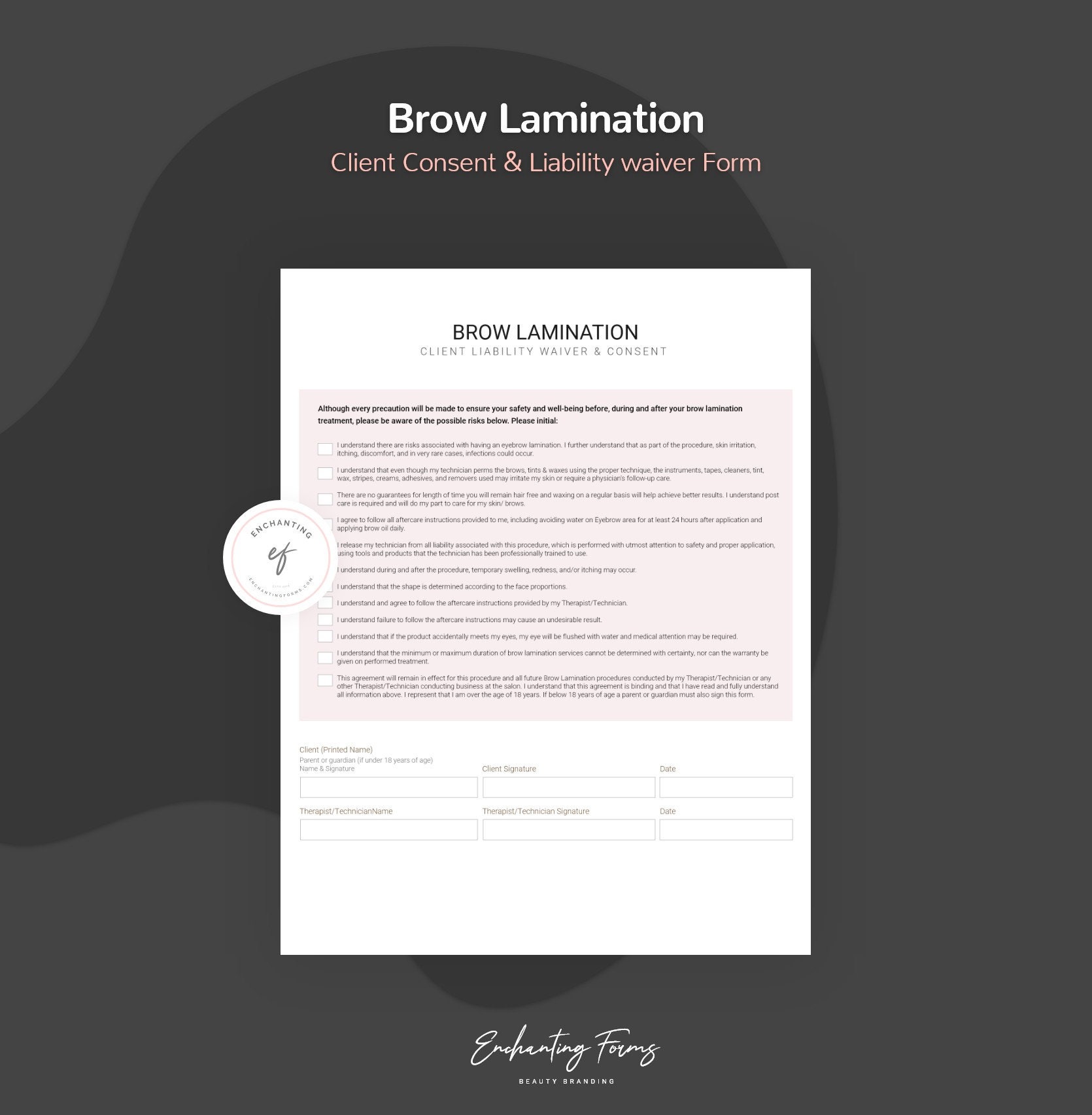 Brow Lamination Forms Brow Consultation & Consent Forms Brow | Etsy