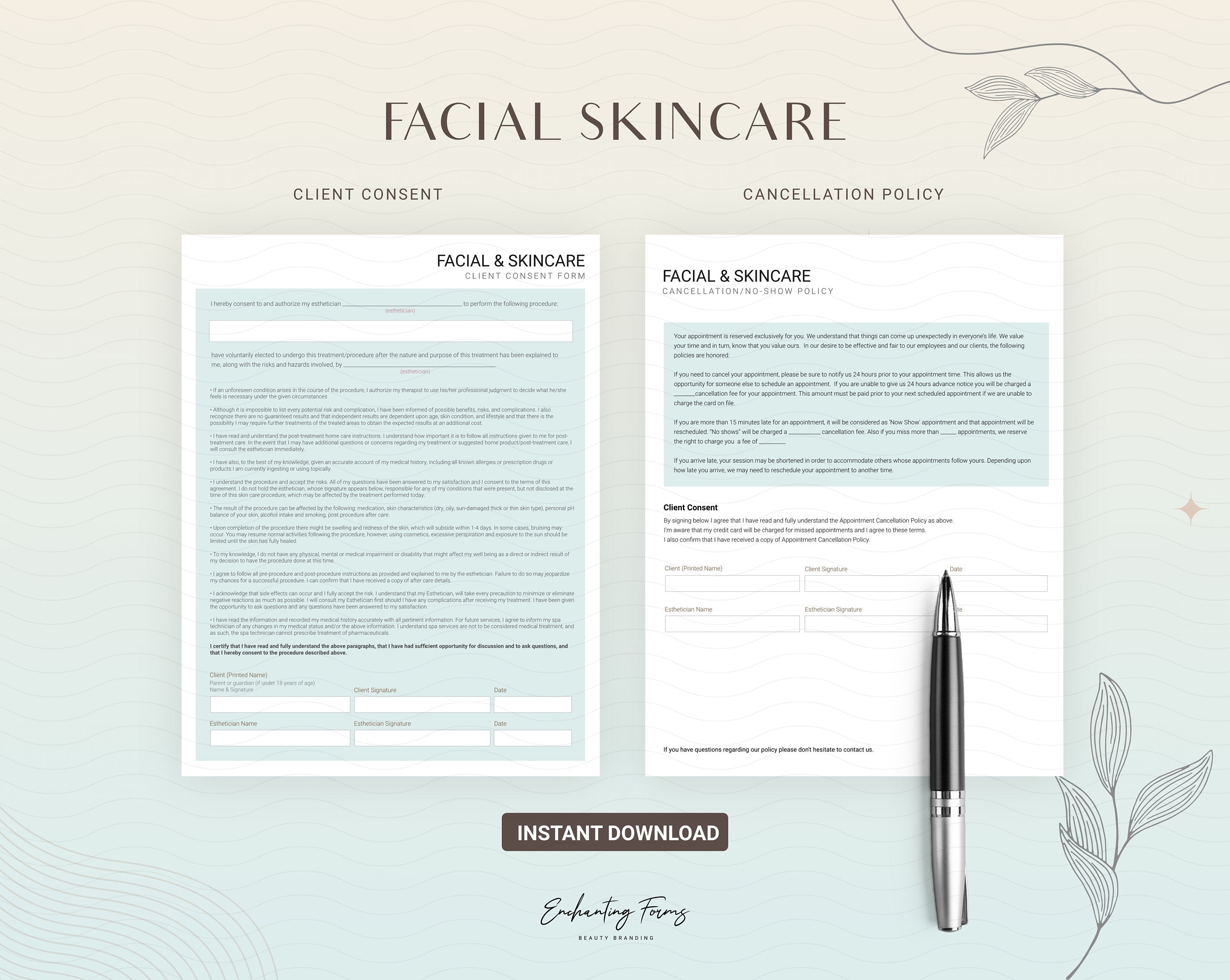 Facial Consultation Forms, Facial Treatment Forms, Client Intake Forms ...