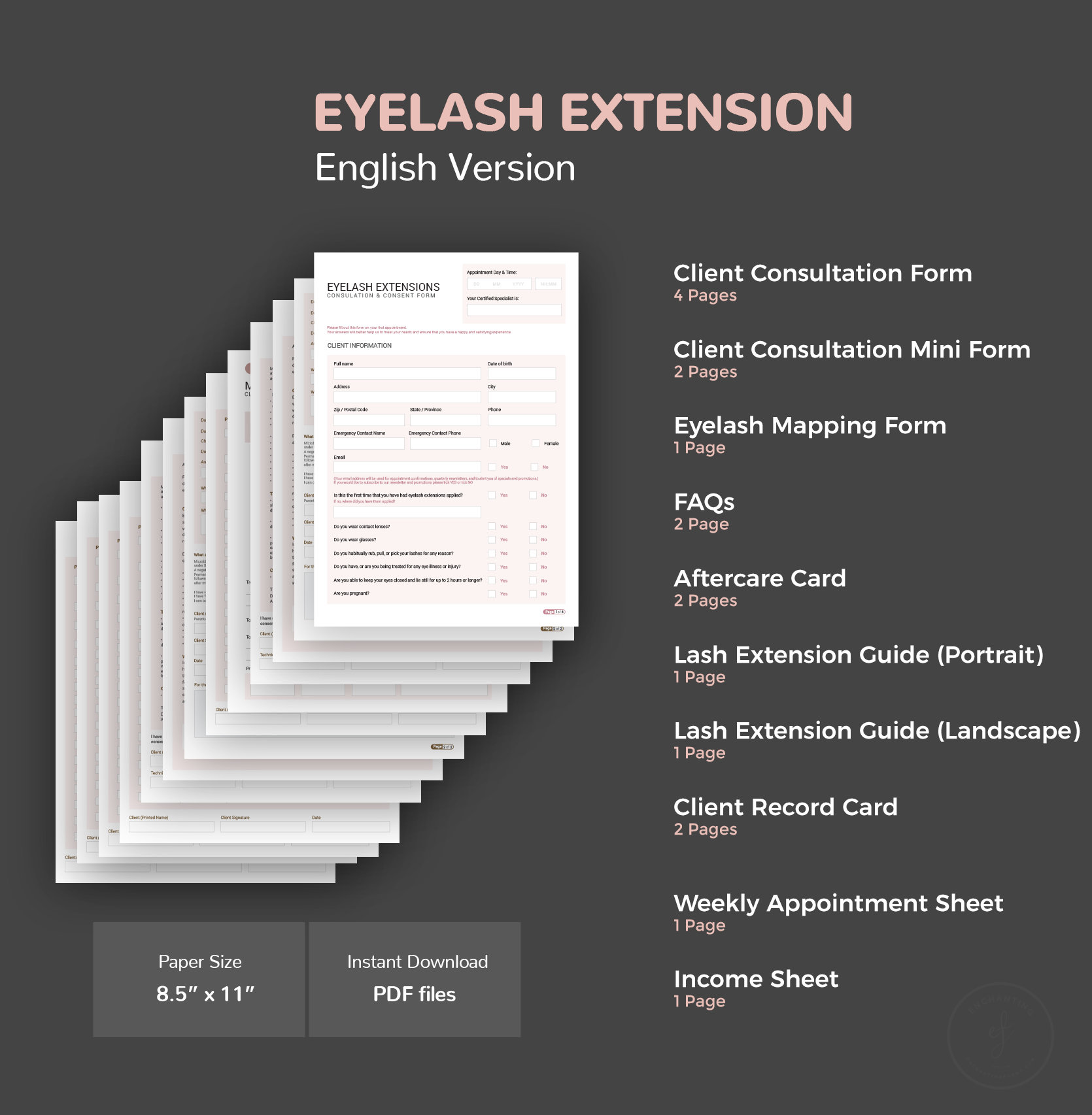 Eyelash Extension Consultation Forms Client Intake Forms | Etsy