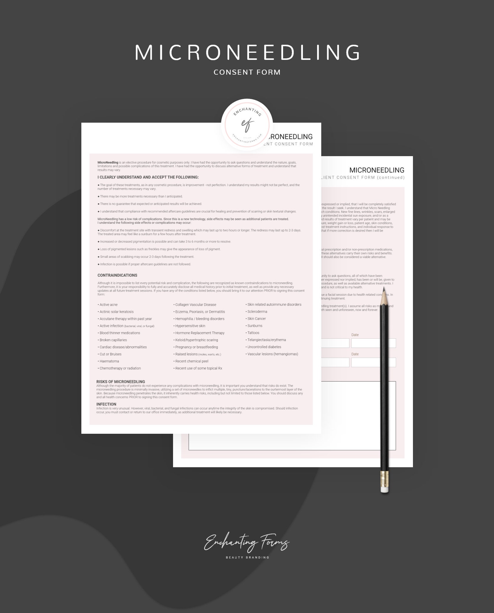 Microneedling Consultation Forms, Consent Form, Pre & Post Care ...