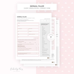 Dermal Filler Consultation & Consent Form, Instant Download PDF After ...