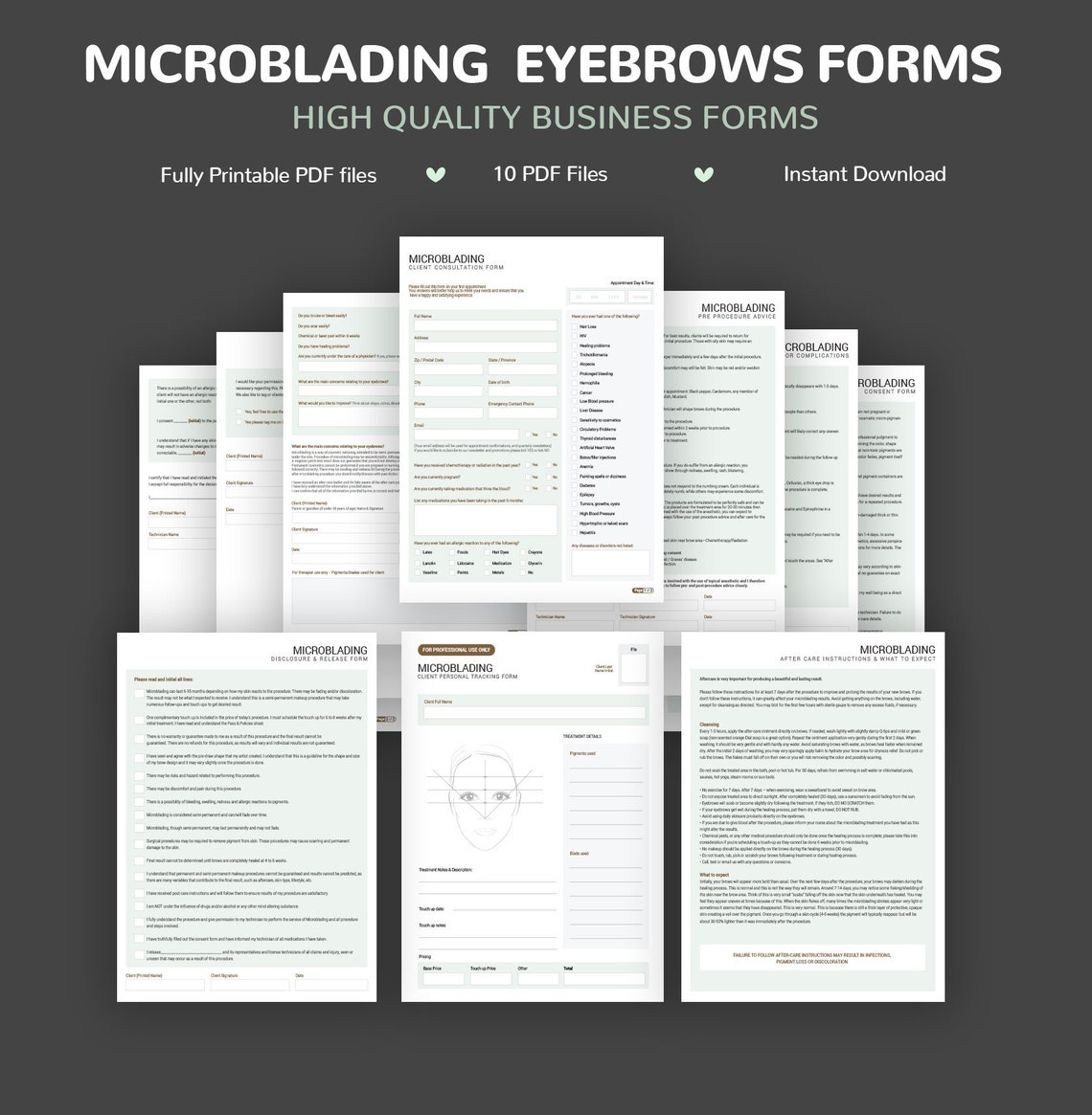 Microblading Consultation Forms Permanent Makeup Cosmetic - Etsy