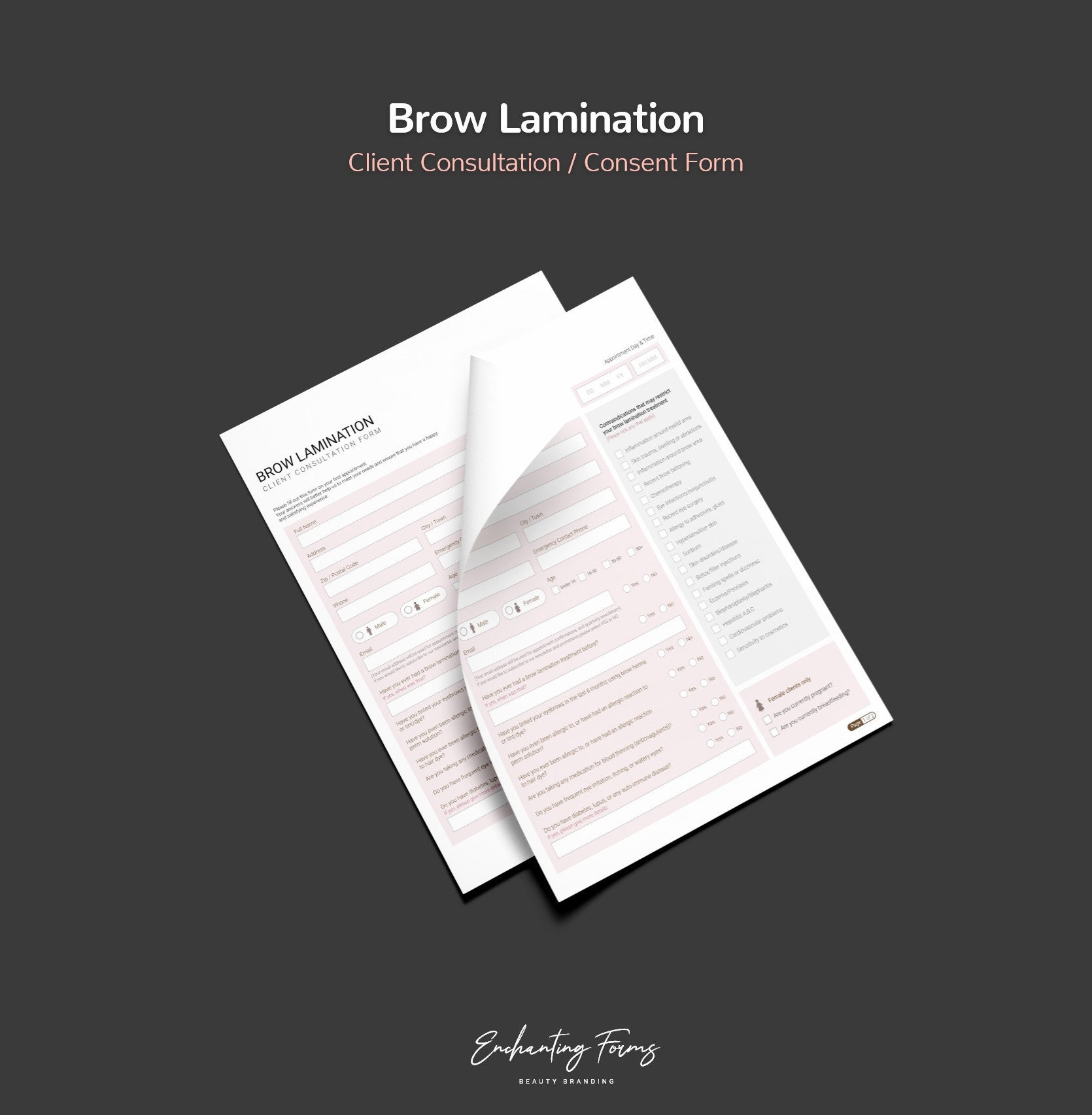 Brow Lamination Forms Brow Consultation & Consent Forms Brow | Etsy