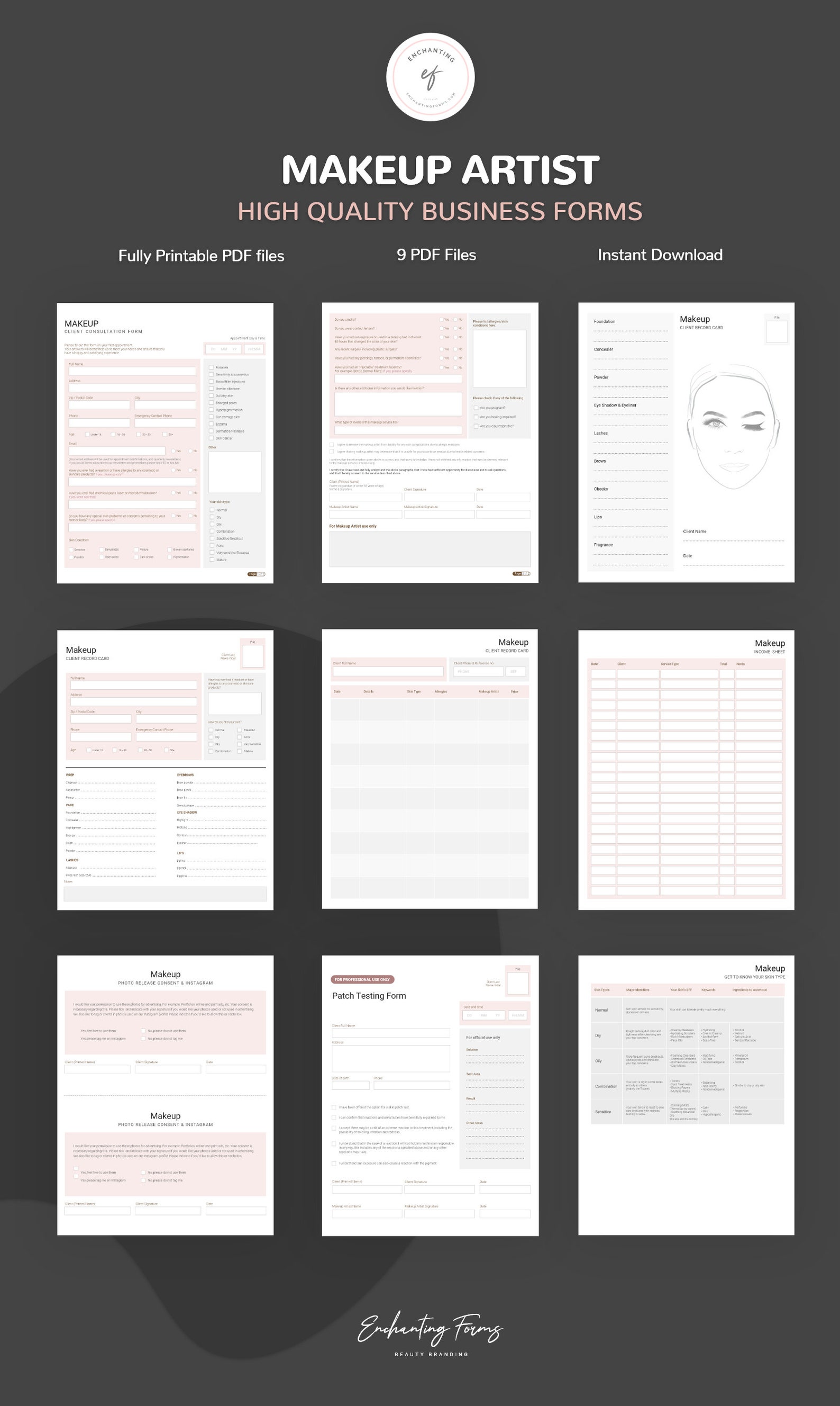Makeup Artist Forms Client Intake Form Client Record Cards - Etsy Canada