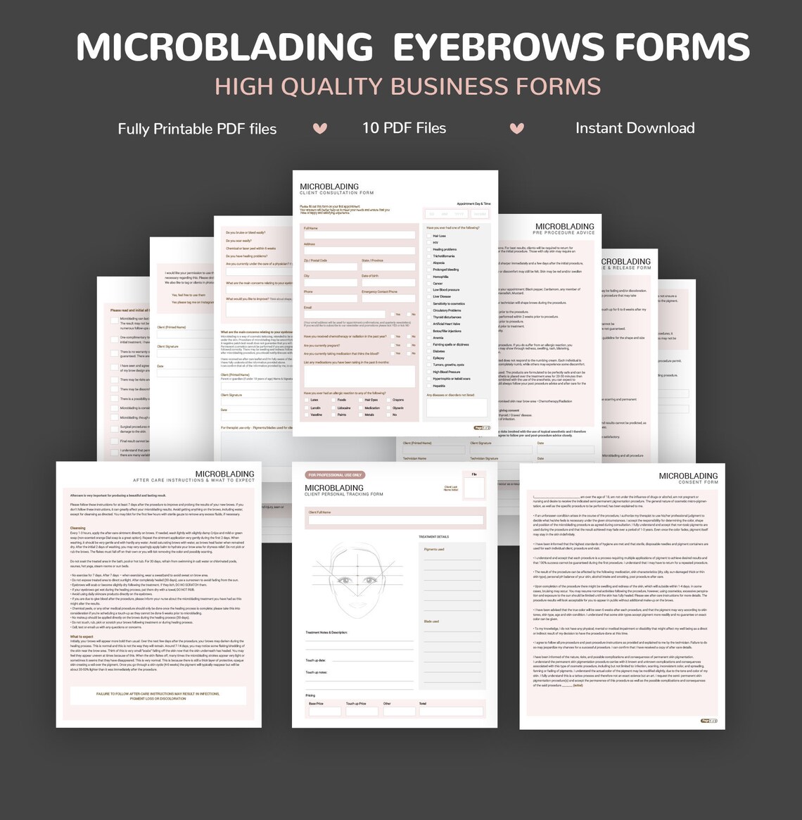 Microblading Consultation Forms Permanent Makeup Cosmetic - Etsy Canada