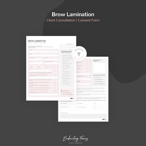 Brow Lamination Forms, Brow Consultation & Consent Forms, Brow Lift ...
