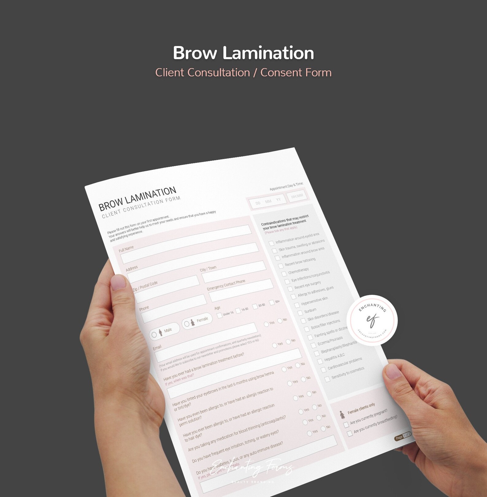 Brow Lamination Forms Brow Consultation & Consent Forms Brow | Etsy