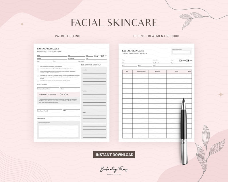 Facial Consultation Forms, Facial Treatment Forms, Client Intake Forms ...