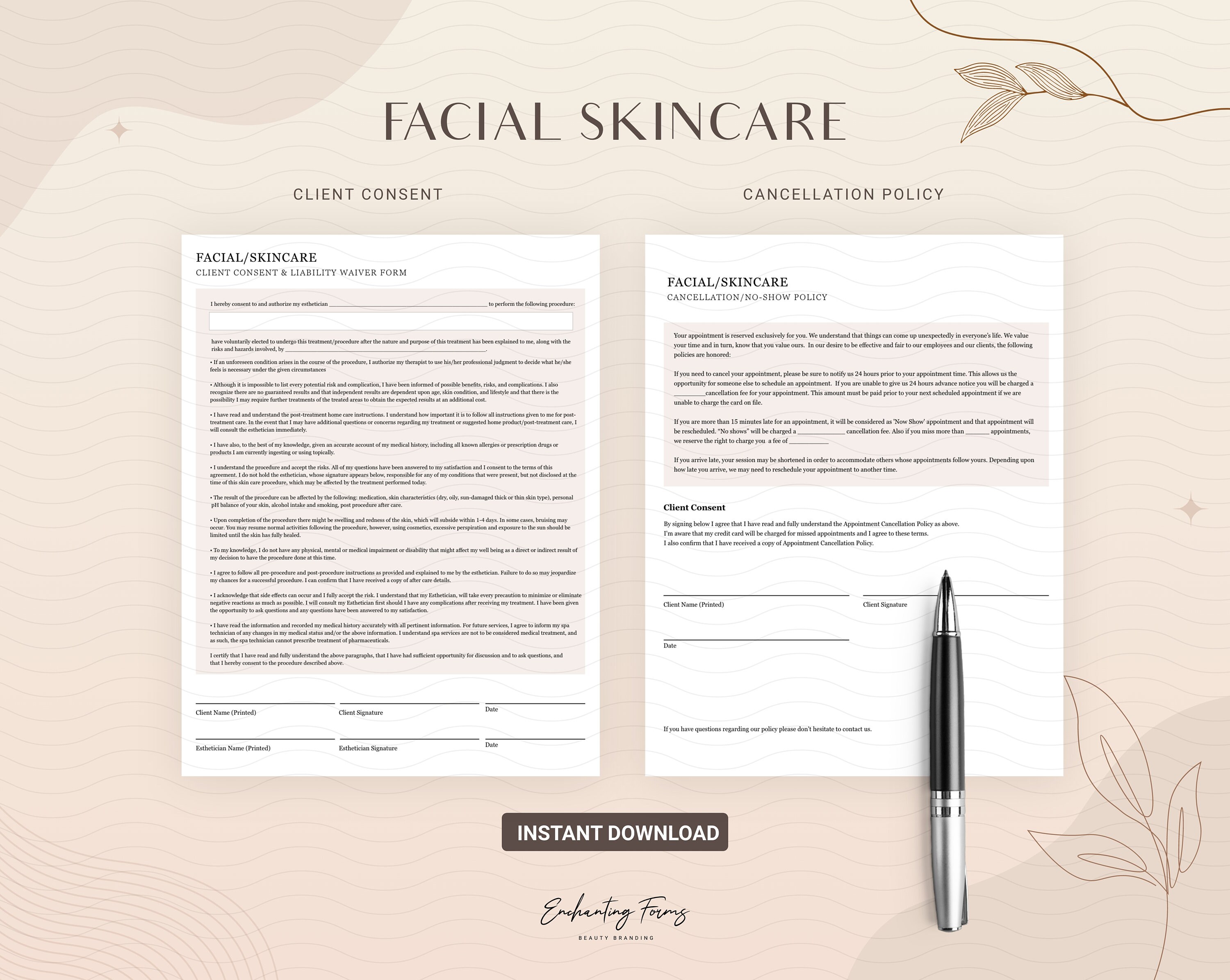 Facial Consultation Forms Facial Treatment Forms Client - Etsy
