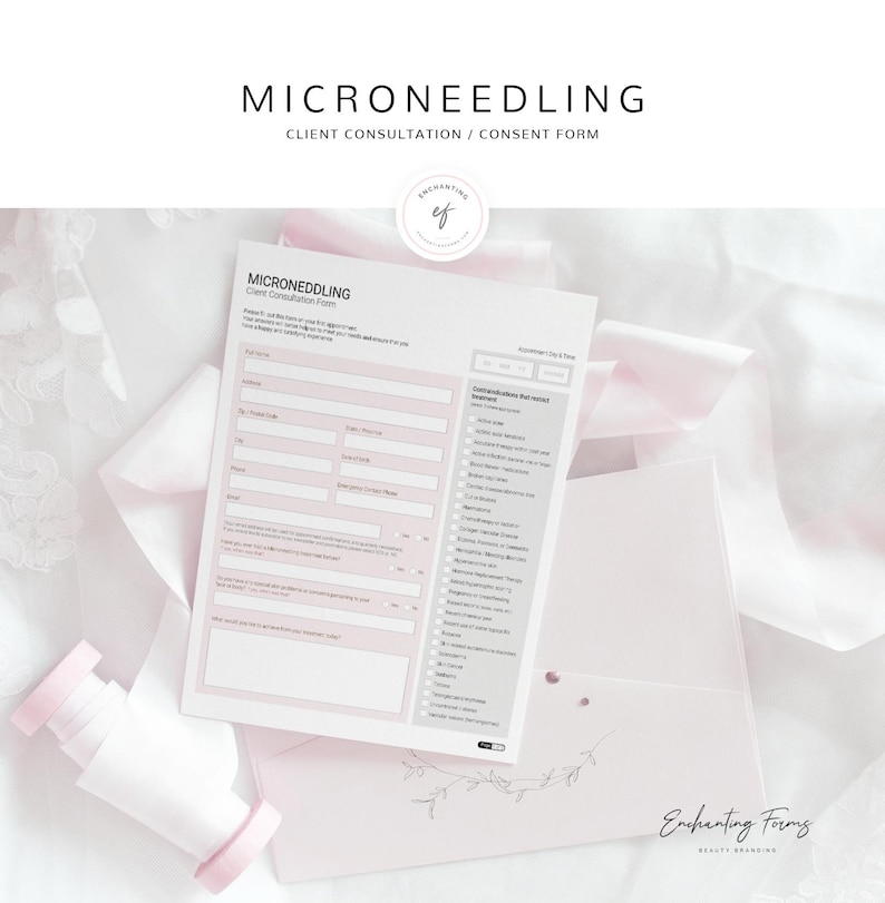 Microneedling Consultation Forms Consent Form Pre & Post - Etsy