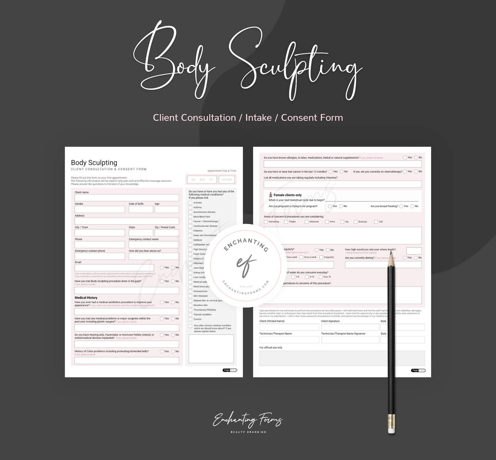 Body Sculpting Consultation & Intake Forms Body Contouring - Etsy UK