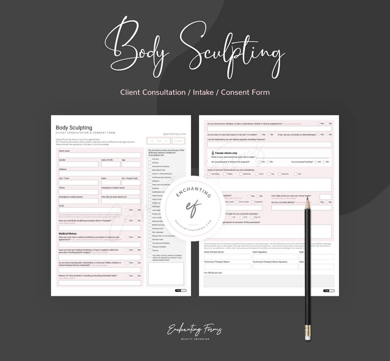 Body Sculpting Consultation & Intake Forms Body Contouring - Etsy UK