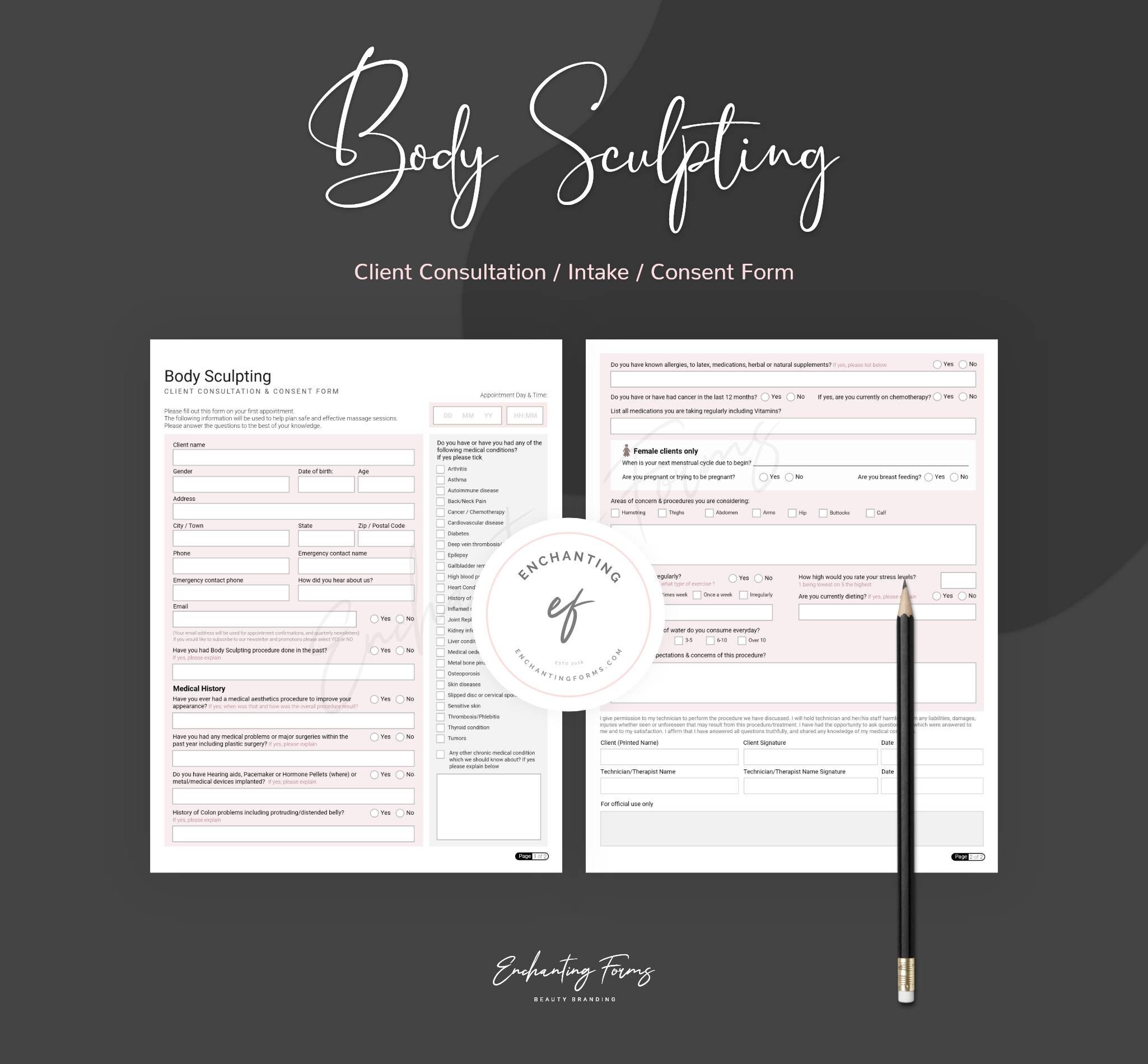 Body Sculpting Consultation & Intake Forms Body Contouring - Etsy UK
