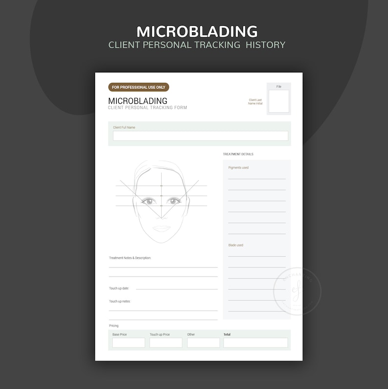 Microblading Consultation Forms, Permanent Makeup Cosmetic Tattoo PMU ...