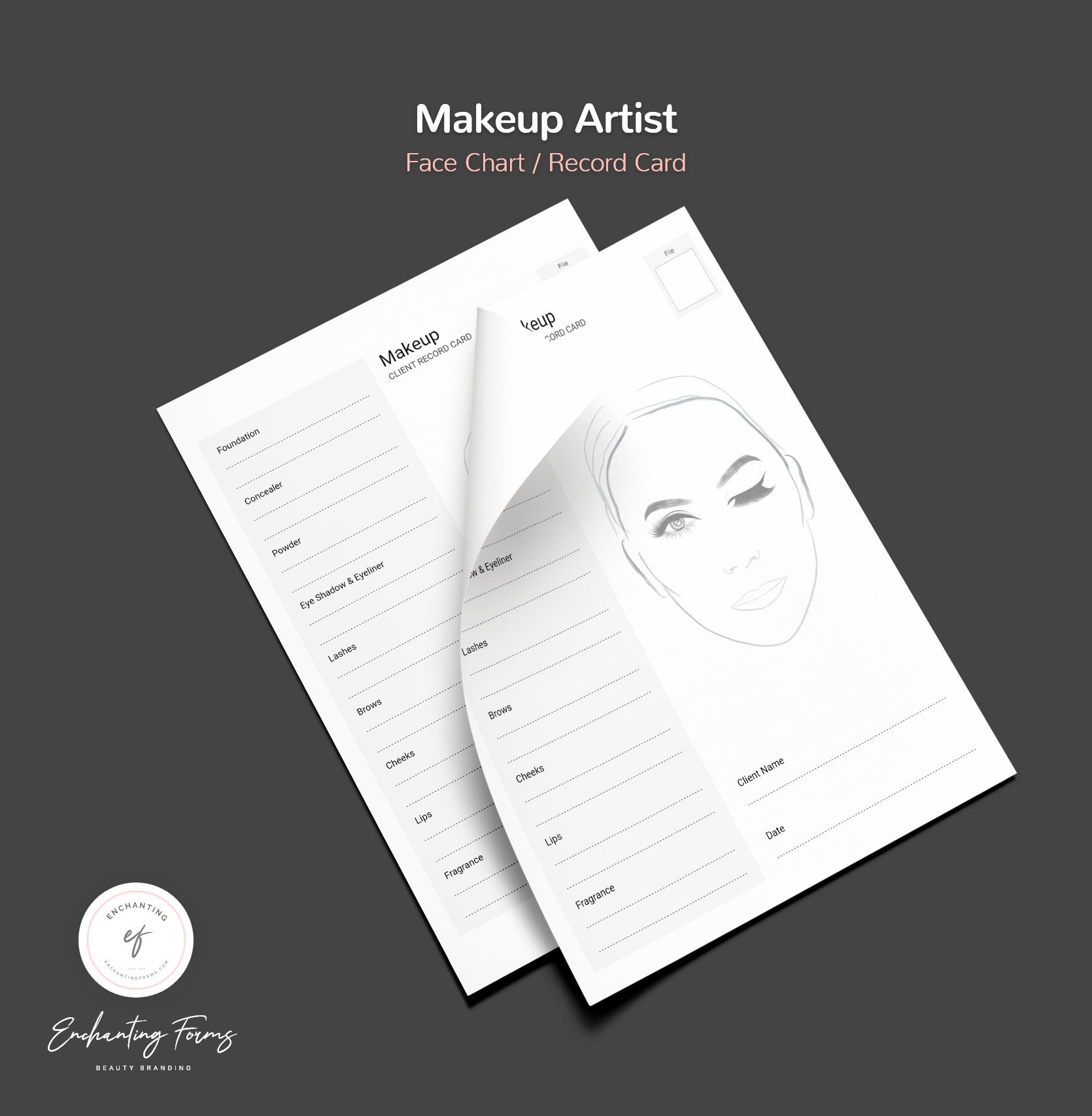 Makeup Artist Forms Client Intake Form Client Record Cards - Etsy Canada