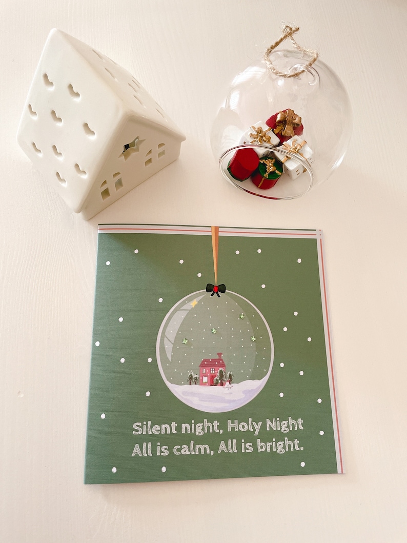 Handmade Christmas Card silent Night Holy Night Everything Merry and ...