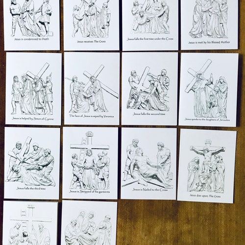 Whole Set of 14 Stations of the Cross Illustration - Etsy