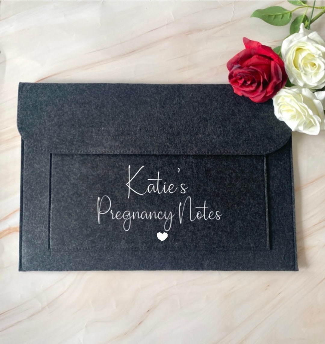 Personalised Pregnancy Notes Folder, Felt Folder, Maternity Notes, Mum ...