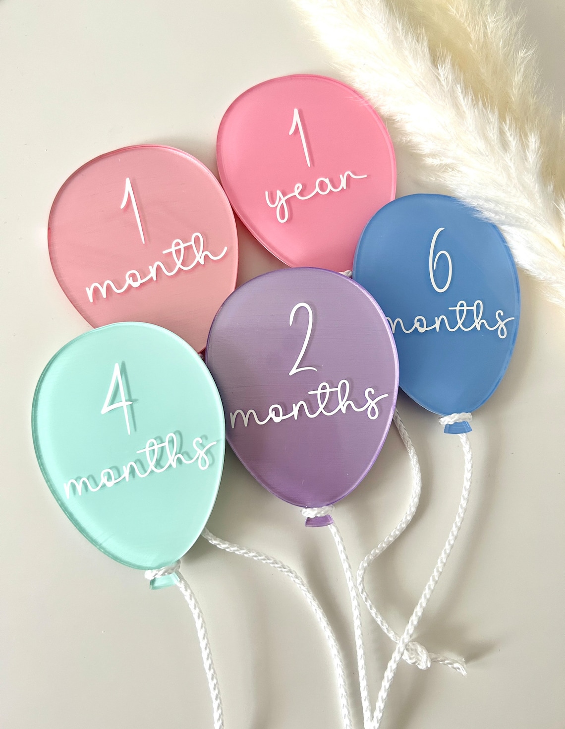 Balloon Monthly Milestones One Month Old 2 Months Old 12 - Etsy UK
