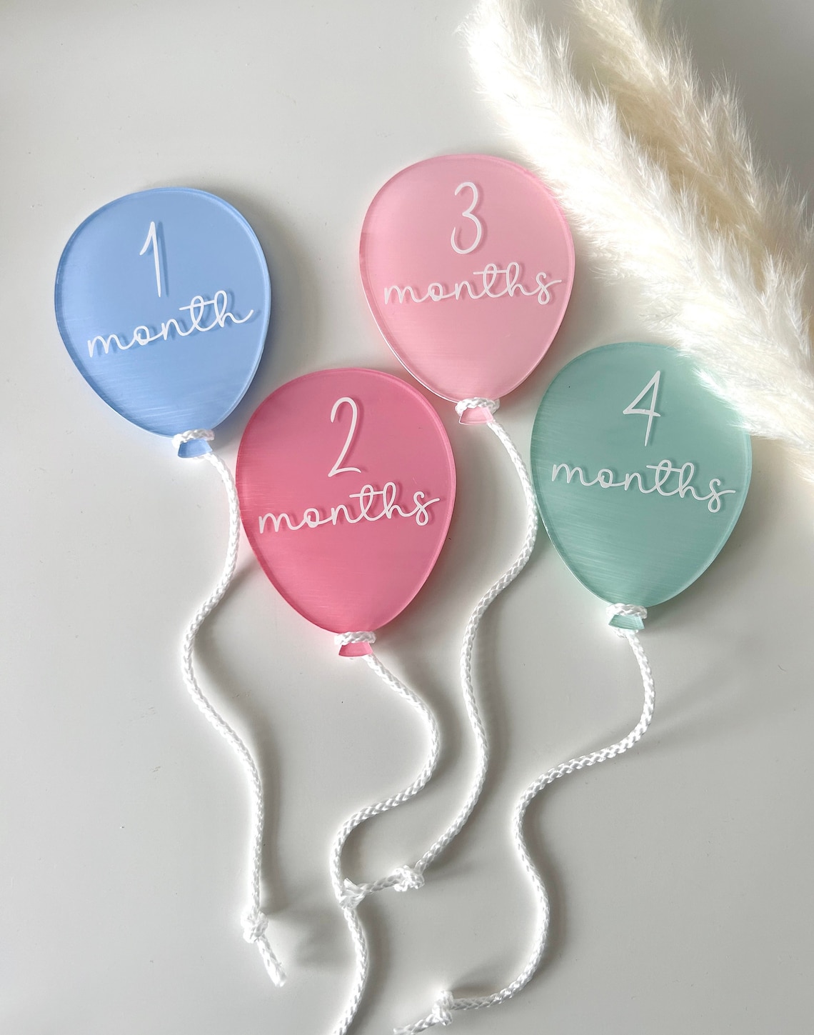 Balloon Monthly Milestones One Month Old 2 Months Old 12 - Etsy UK