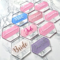 Acrylic Place Settings, Name Settings, Place Names, Hexagon Place ...