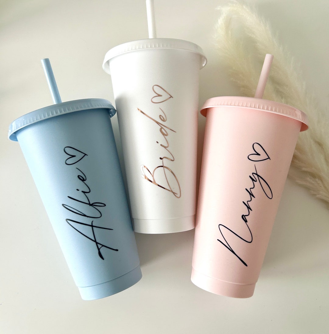 Personalised Coloured Cold Cups, Pastel Cold Cups - Etsy