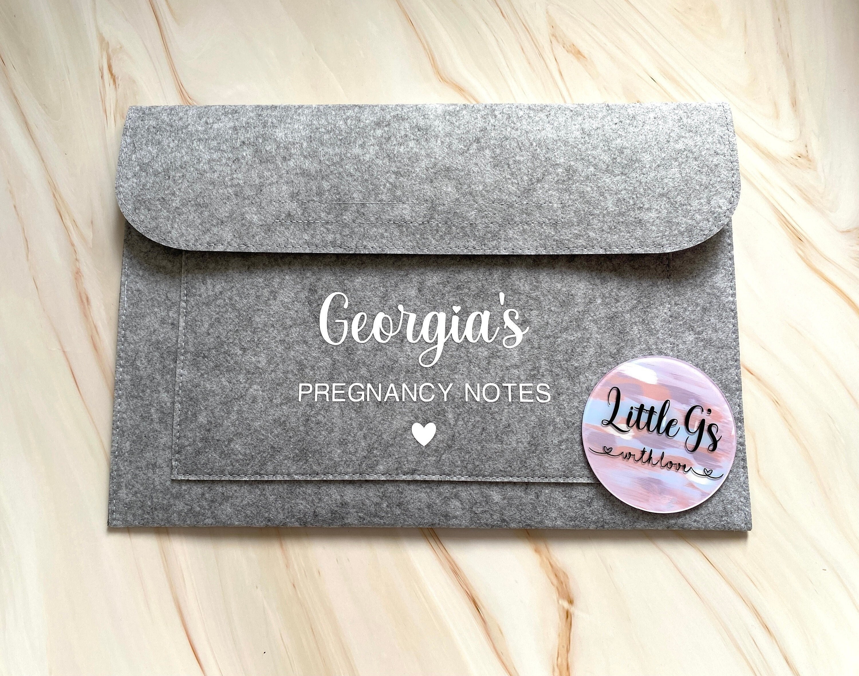 Personalised Felt Folder Pregnancy Notes Folder Pregnancy - Etsy.de