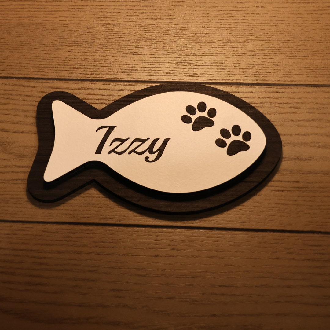 Personalized Fish With Cat Name and Paw Prints - Etsy