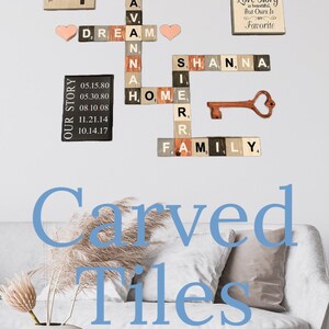 Scrabble Wall,46 Tile Colors ,farmhouse Carved Decor,rustic ...