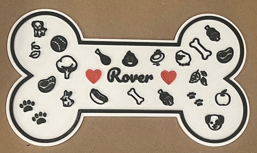 Custom 3D Dog Bone Wall Decor With Family Pet Name and Heart Design - Etsy