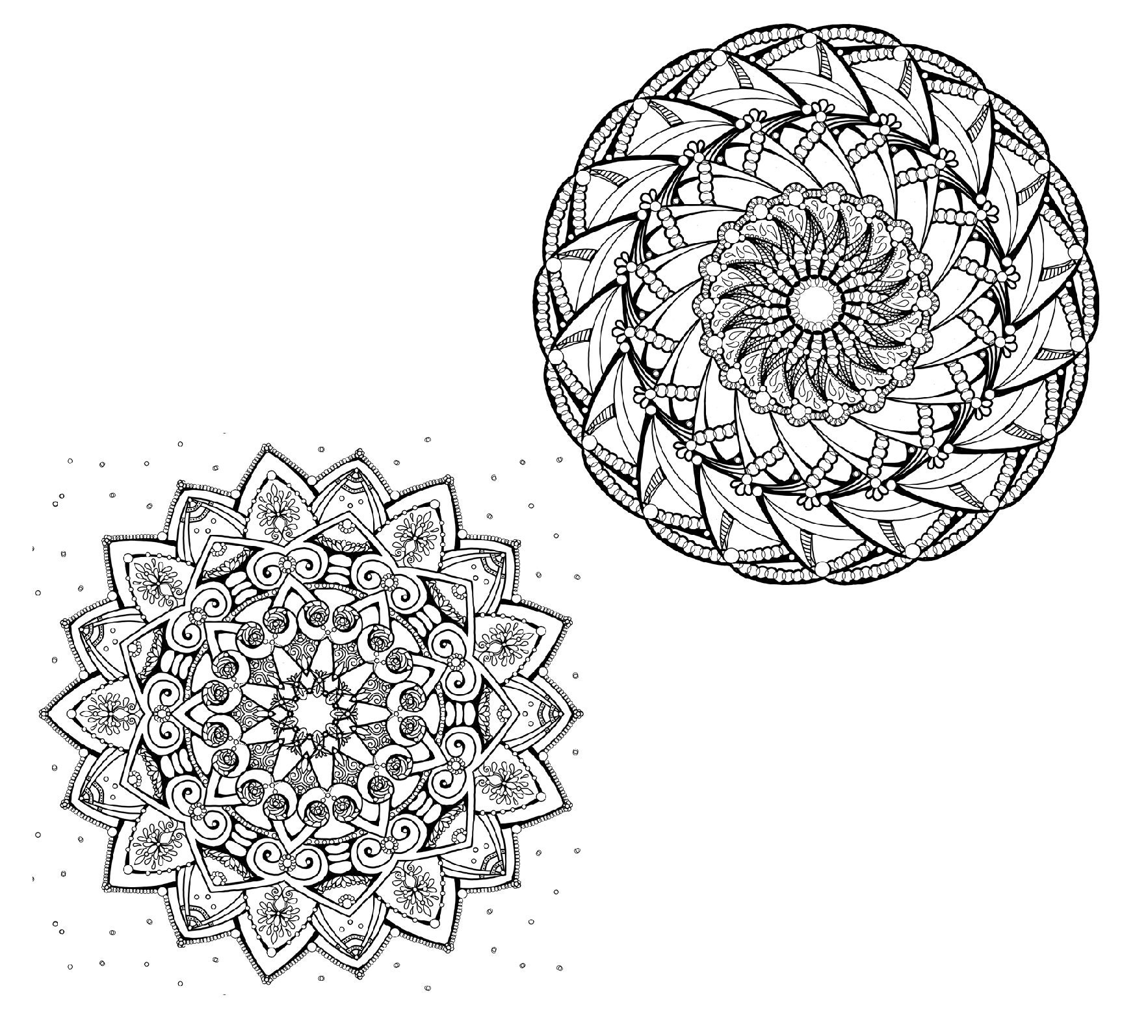 10 Hand Drawn Mandalas Line Art - Etsy