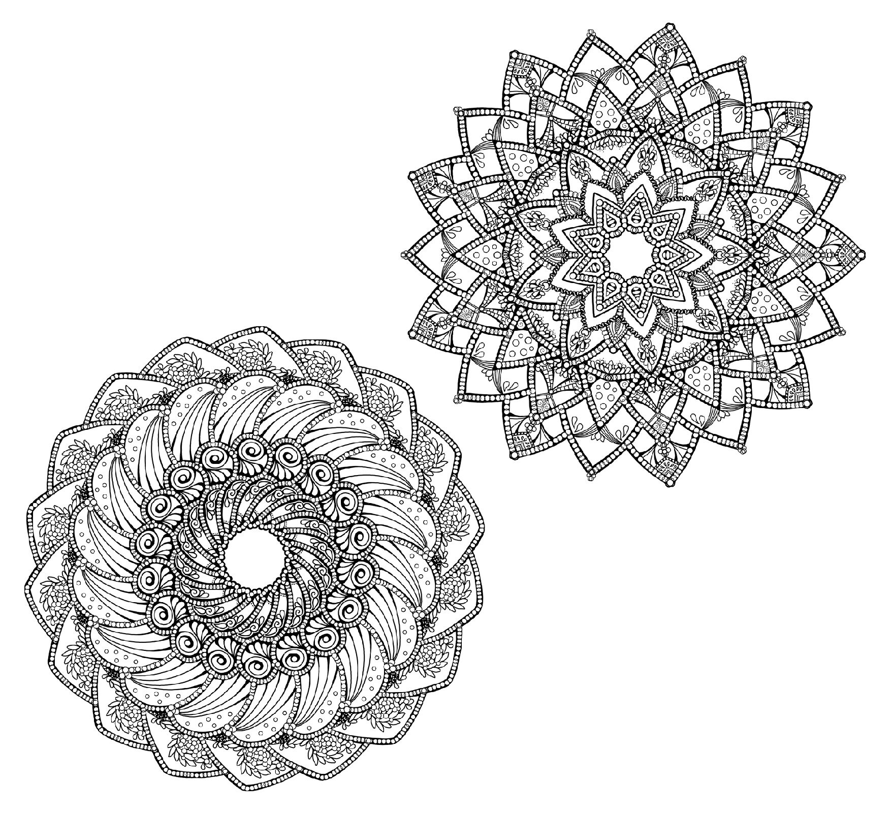 10 Hand Drawn Mandalas Line Art - Etsy