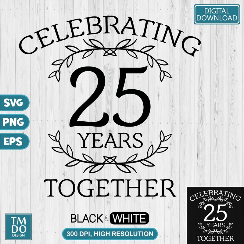 25th Anniversary Svg - Etsy