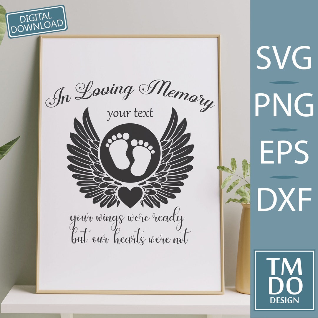 Baby Memorial SVG, in Loving Memory SVG, RIP Frame Svg, in Memory of ...