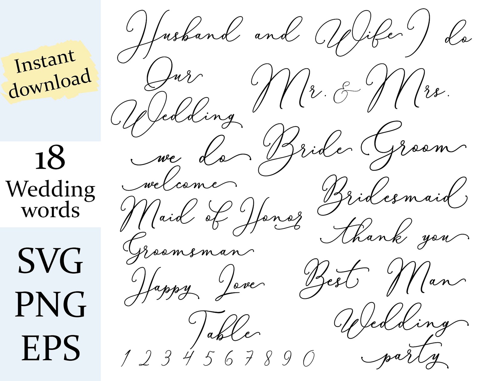 Wedding Svg Bundle Wedding Font Svg Bridal Party Svg Bridal - Etsy