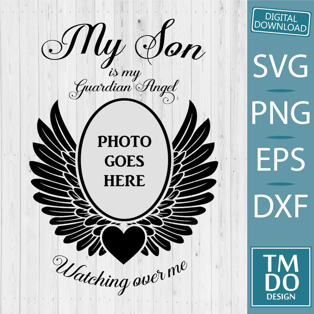 Son is My Angel SVG, in Loving Memory Svg, Son Memorial Svg, Son Angel ...