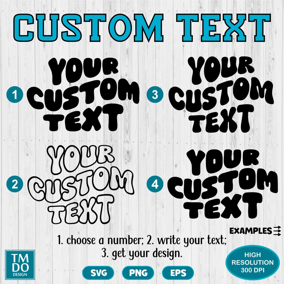 Custom Wavy Stacked Svg, Custom Text Svg - Etsy