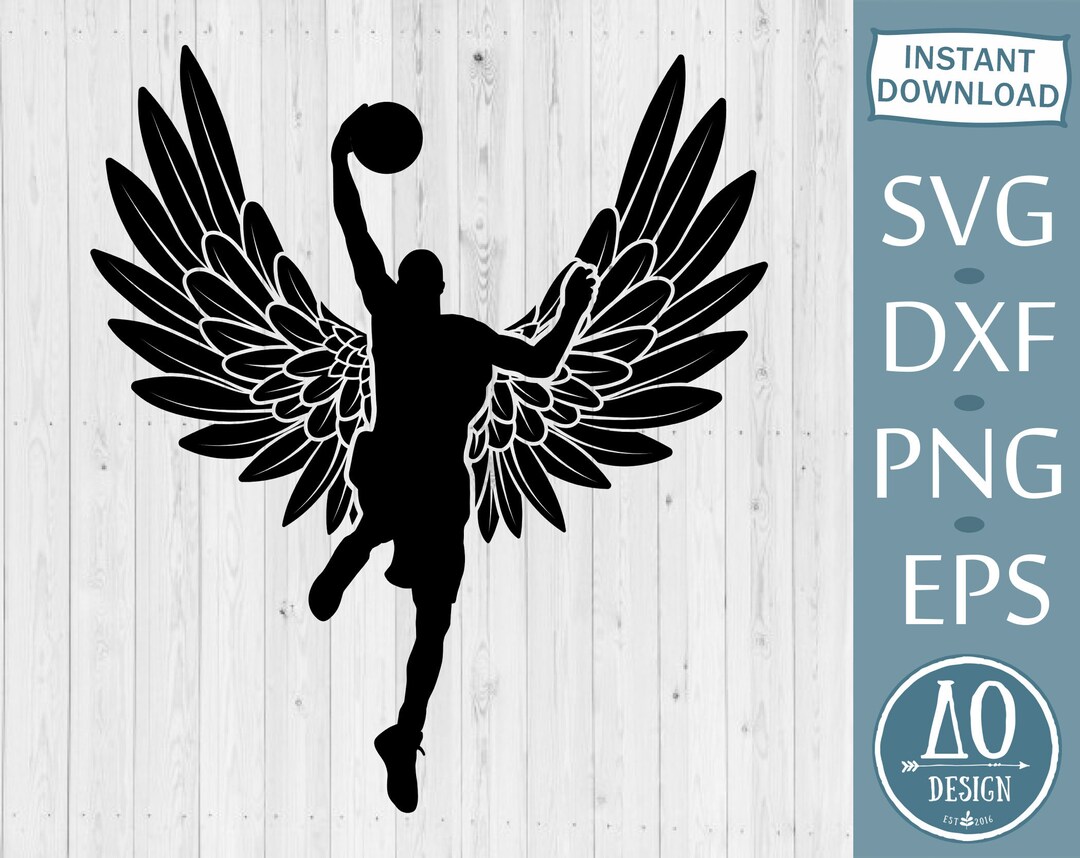 Basketball Angel Wings Svg, in Loving Memory Svg , Memorial Svg, Rip ...