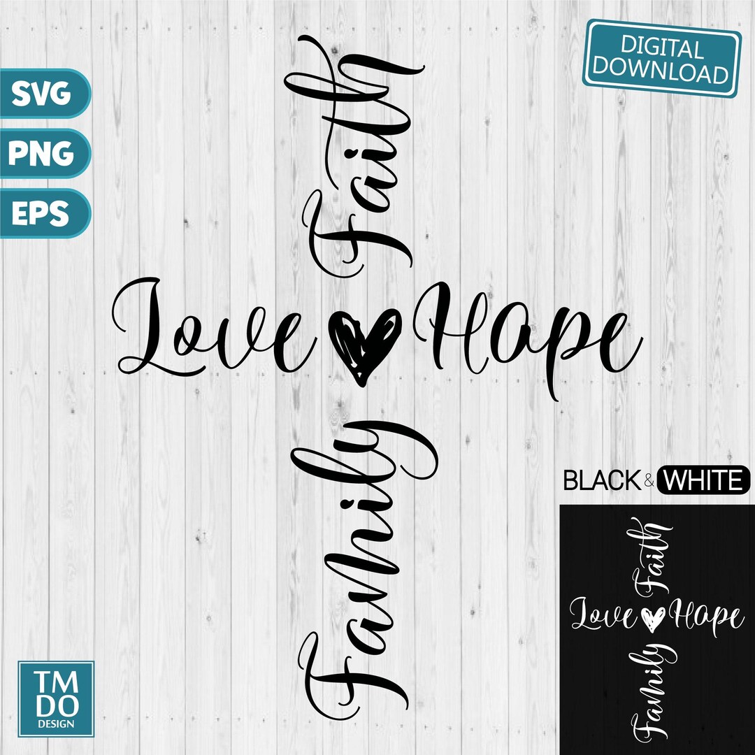 Faith Cross SVG, Christian Clipart PNG, Family Cross Svg, Christian ...