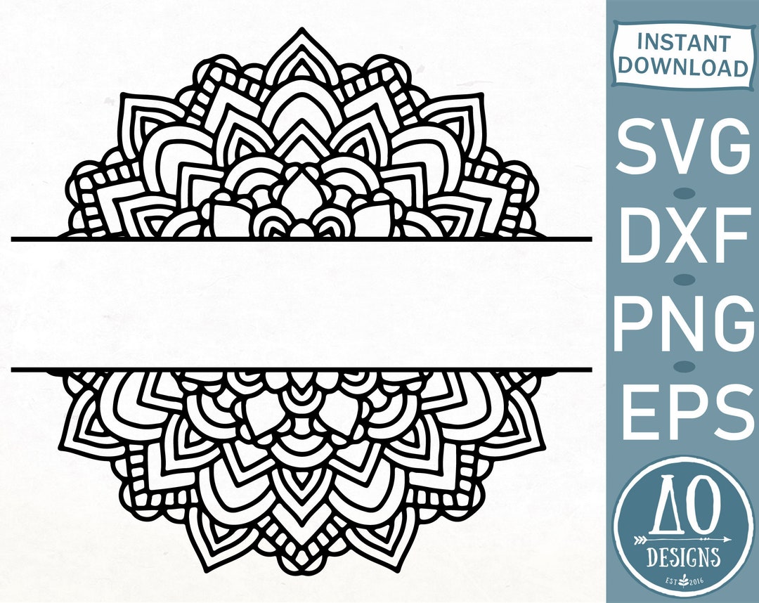 Split Mandala SVG, Wedding Monogram Svg, Split Monogram Frame Svg, Mandala Split Monogram Svg ...