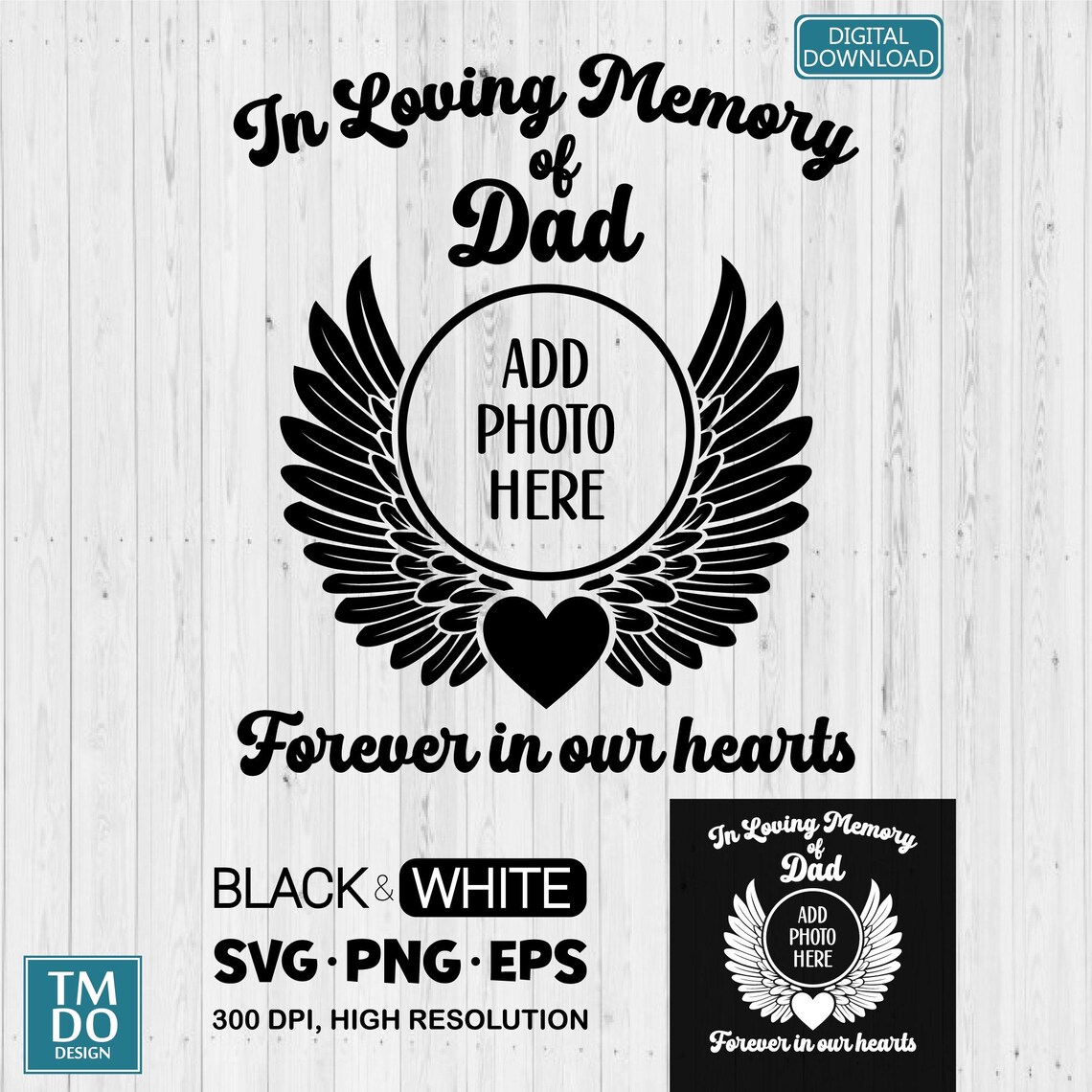 Loss of Father, in Loving Memory PNG, Dad Memorial SVG Digital Download ...