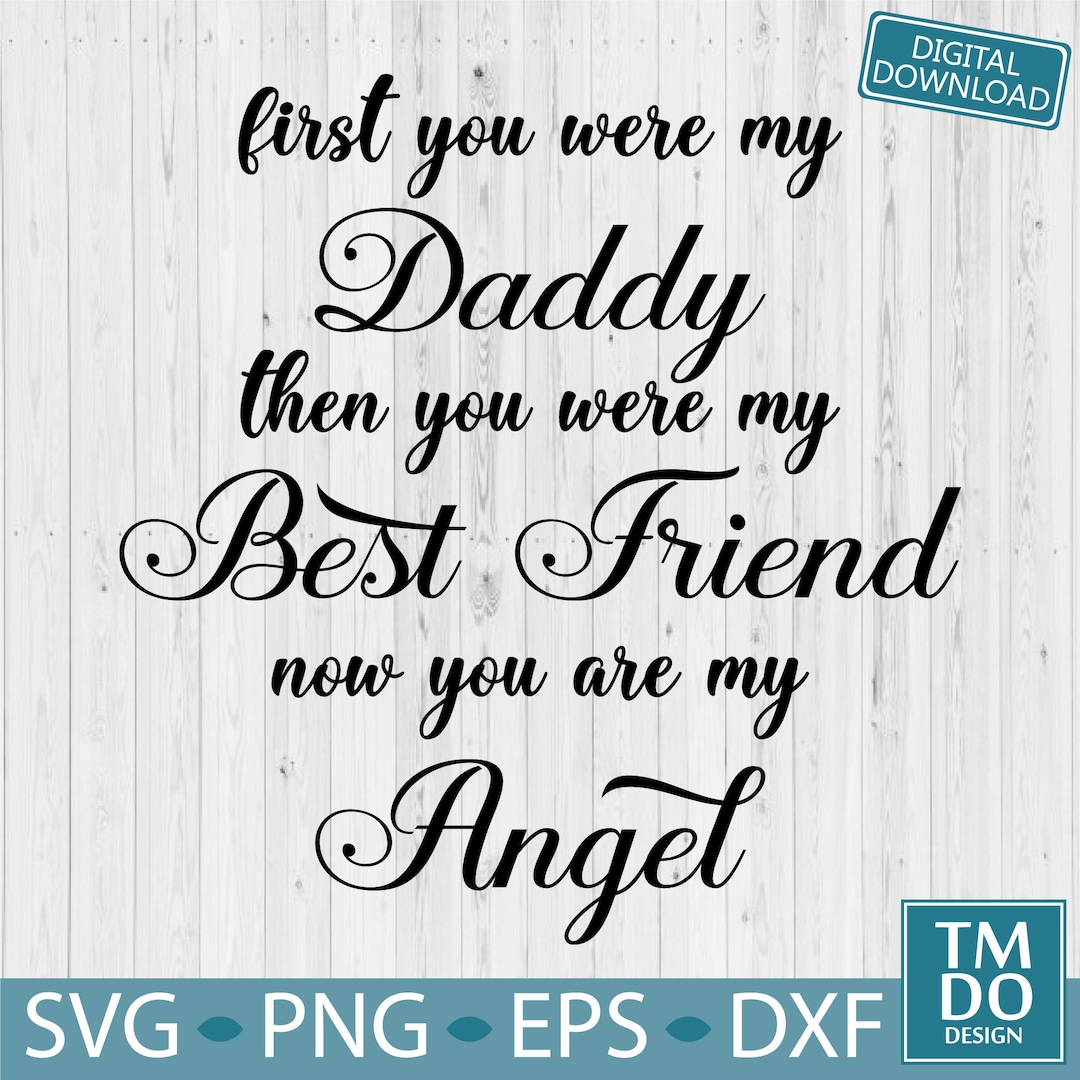 In Loving Memory of Daddy SVG, Dad is My Angel, Daddy Memorial SVG, RIP ...