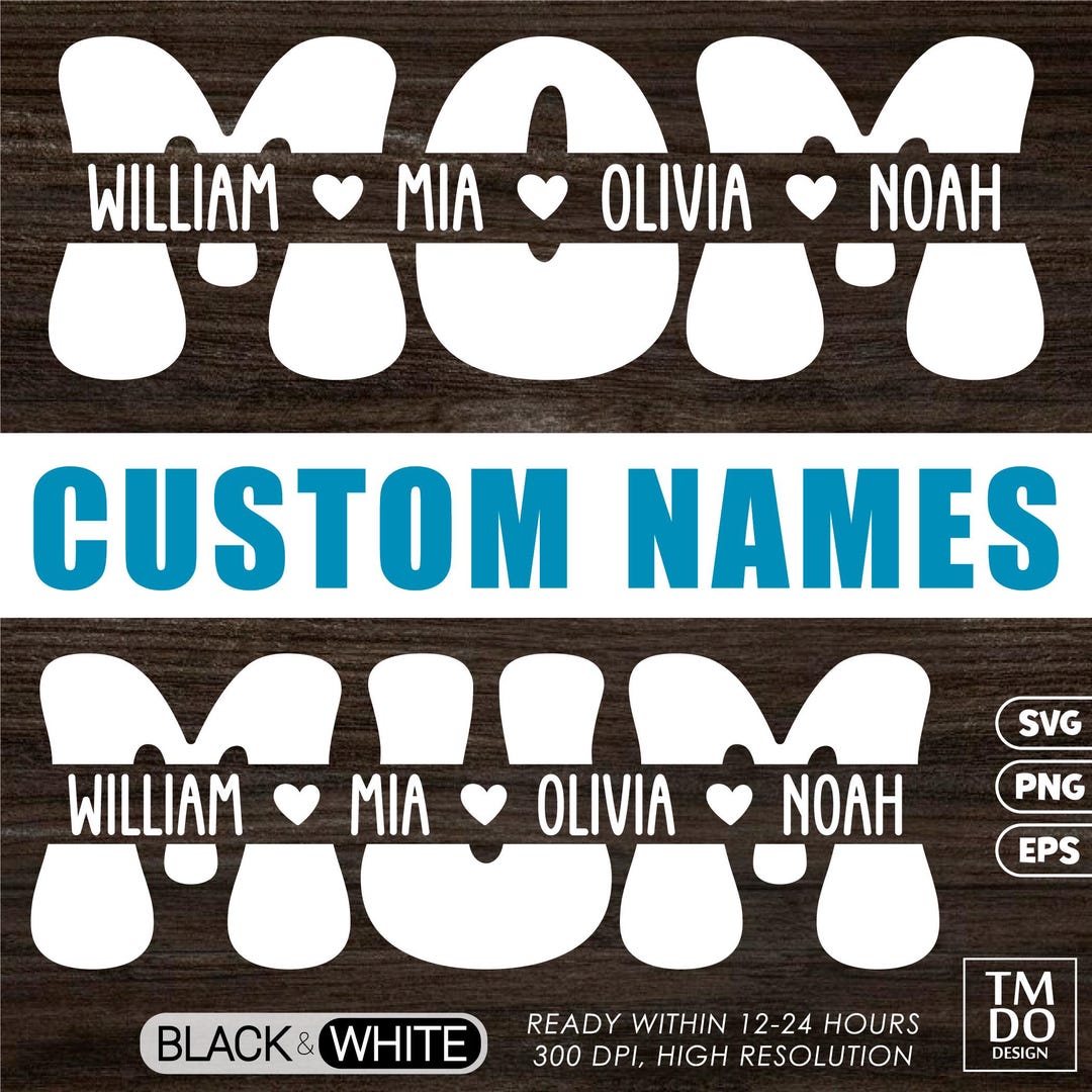 Custom Mum Monogram, Mom Svg, Mother's Day SVG, Mum Split Name Frame ...