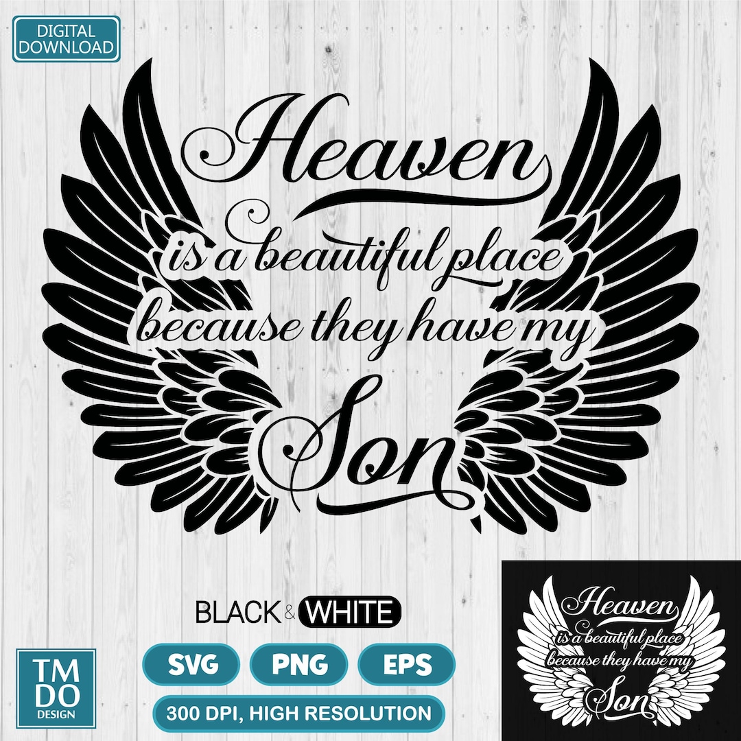 Son Memorial Svg, in Memory of Son Svg, Son in Heaven Png, Memory ...