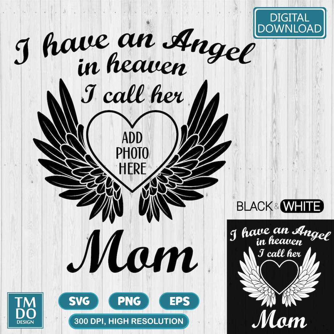 Mom Memorial Svg, in Memory of Mom Svg, Mom in Heaven Png, Mom Guardian ...
