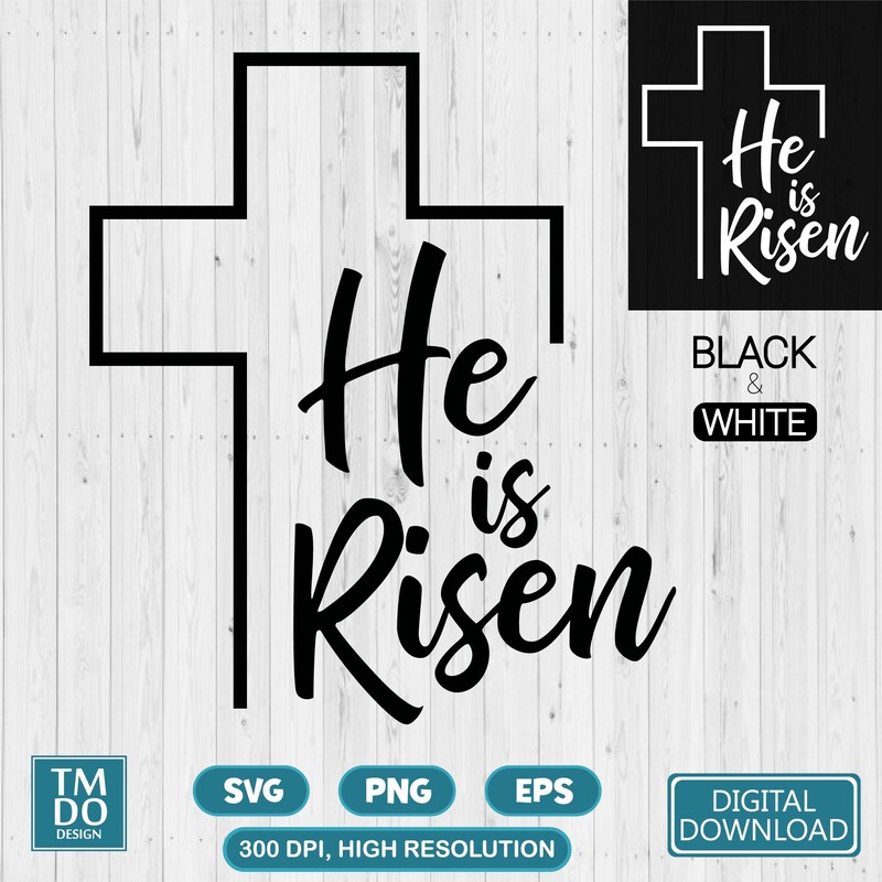 The He is Risen Clipart - Etsy