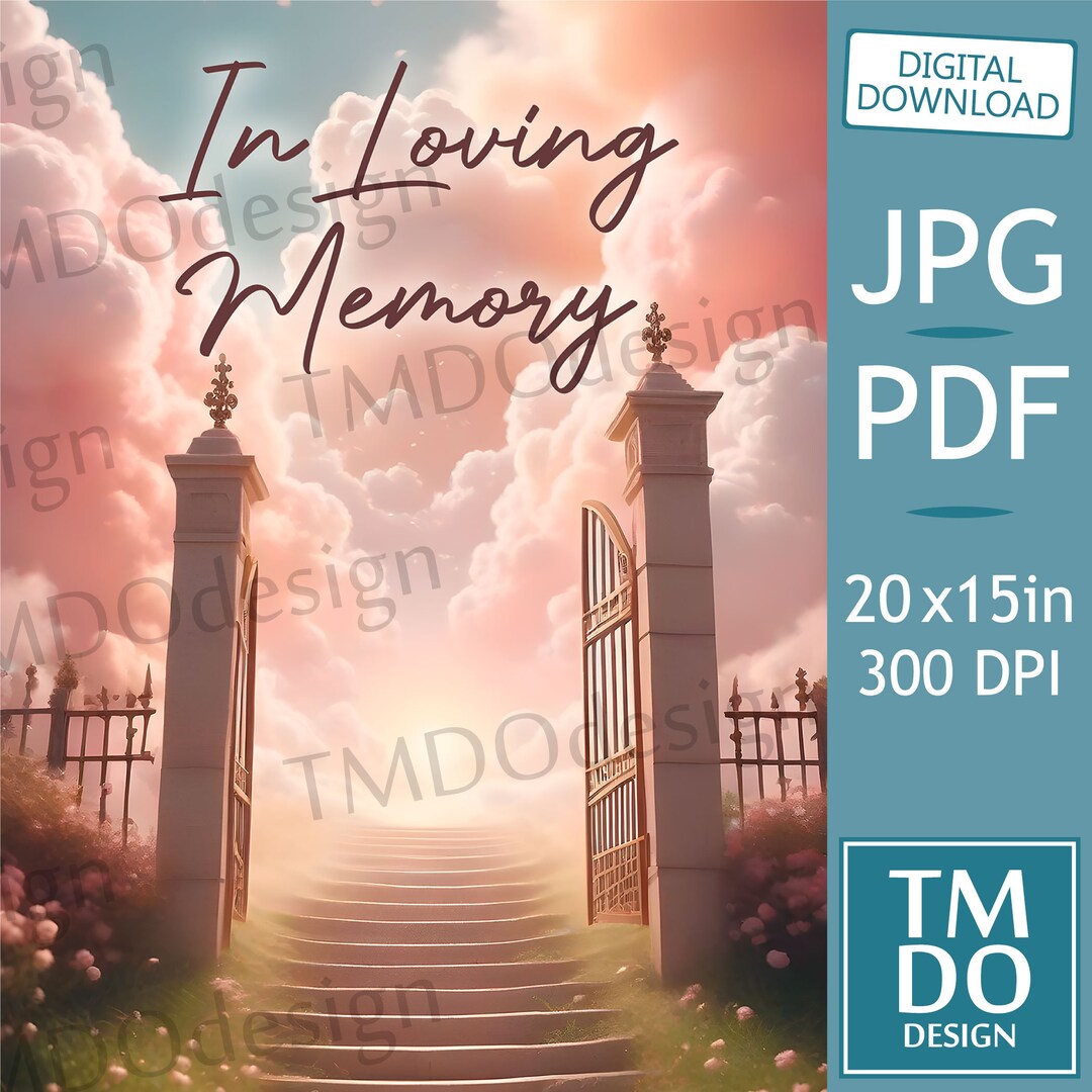 In Loving Memory JPG, Memorial Background PDF, Stairs to Heaven, RIP ...