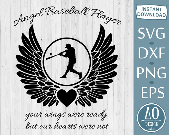 Baseball Angel Wings Svg Memorial Svg in Loving Memory Svg | Etsy Hong Kong