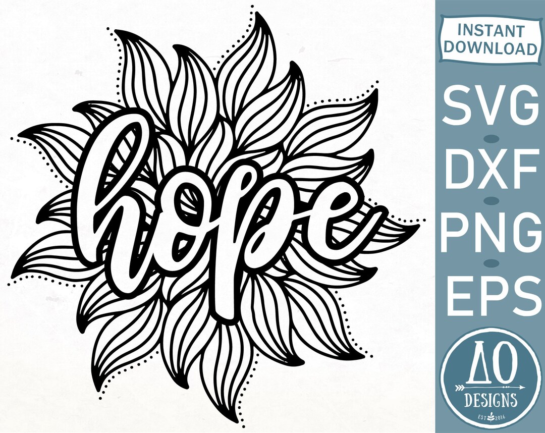 Hope SVG Mandala, Faith Hope Love Svg, Mental Health Svg - Etsy