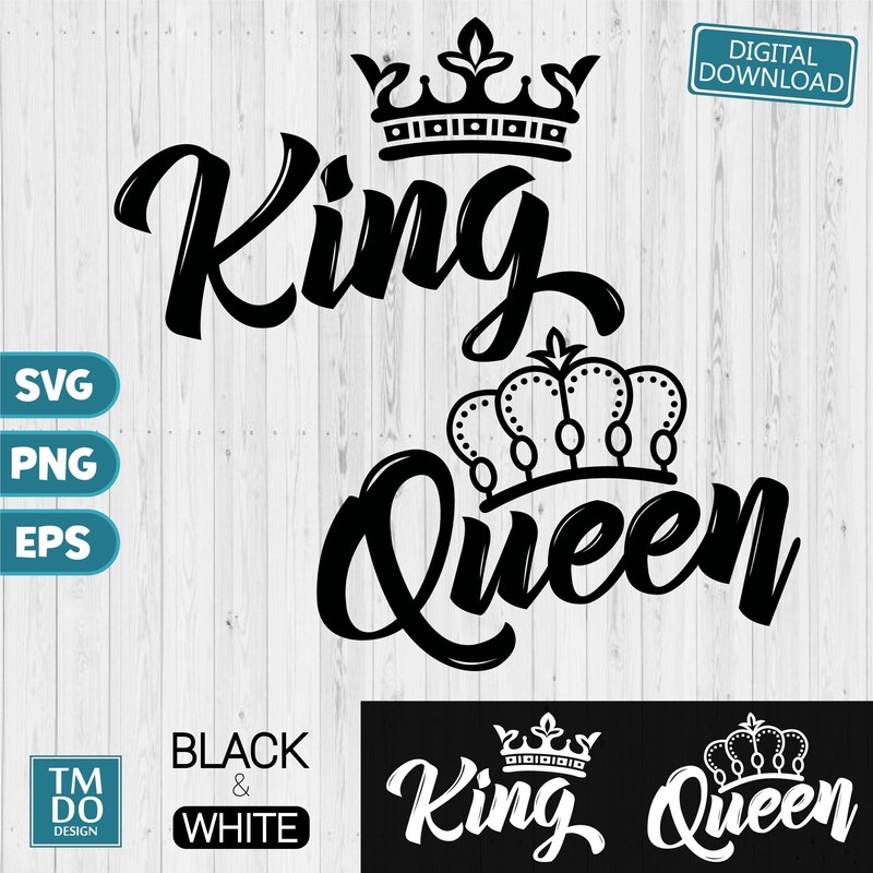 King and Queen Svg - Etsy